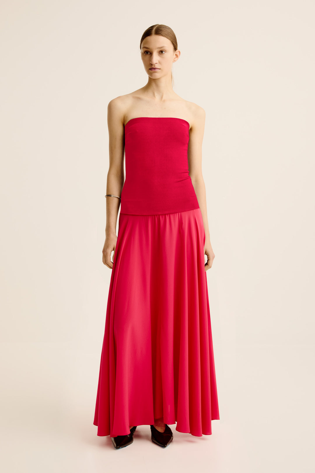 Illi Strapless Maxi Dress - Crimson – Esse Studios