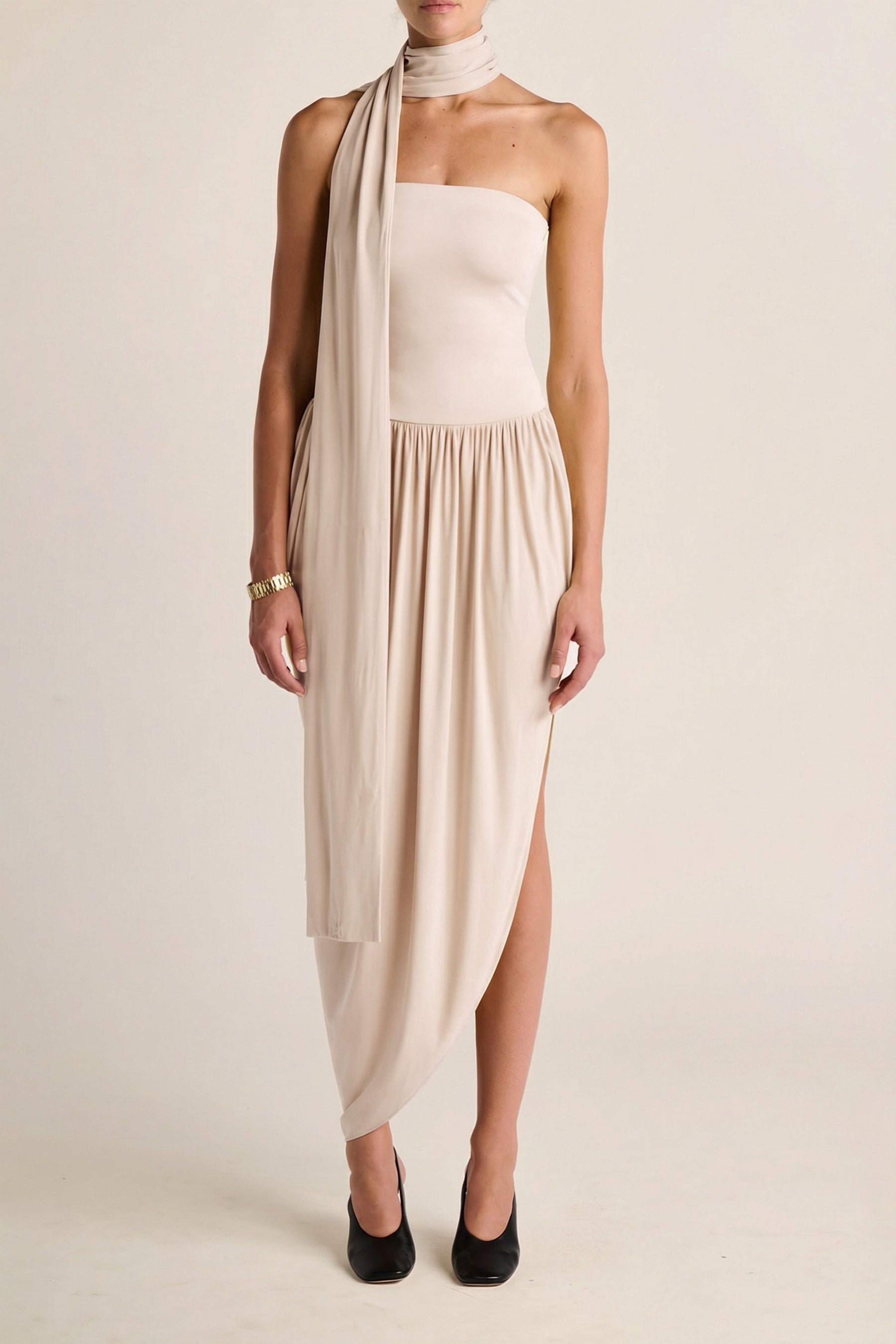 Solina Strapless Dress - Oyster – Esse Studios